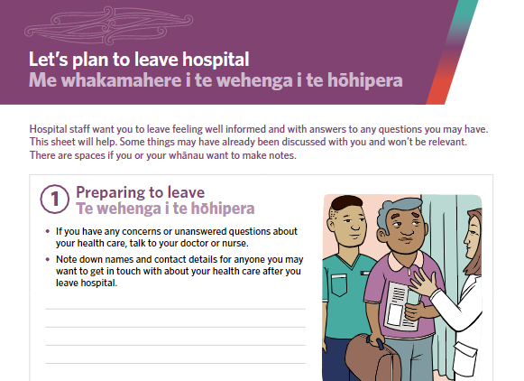 Let’s plan to leave hospital | Me whakamahere i te wehenga i te ...
